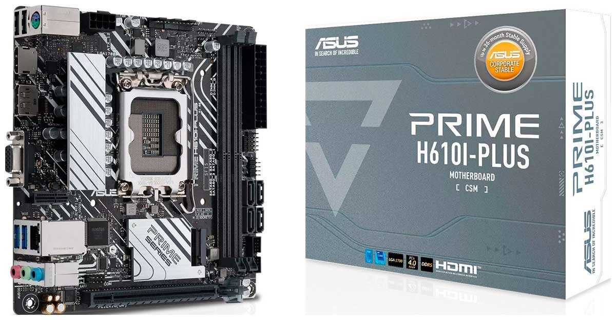 Материнская плата Asus PRIME H610I-PLUS-CSM (LGA1700. mATX)