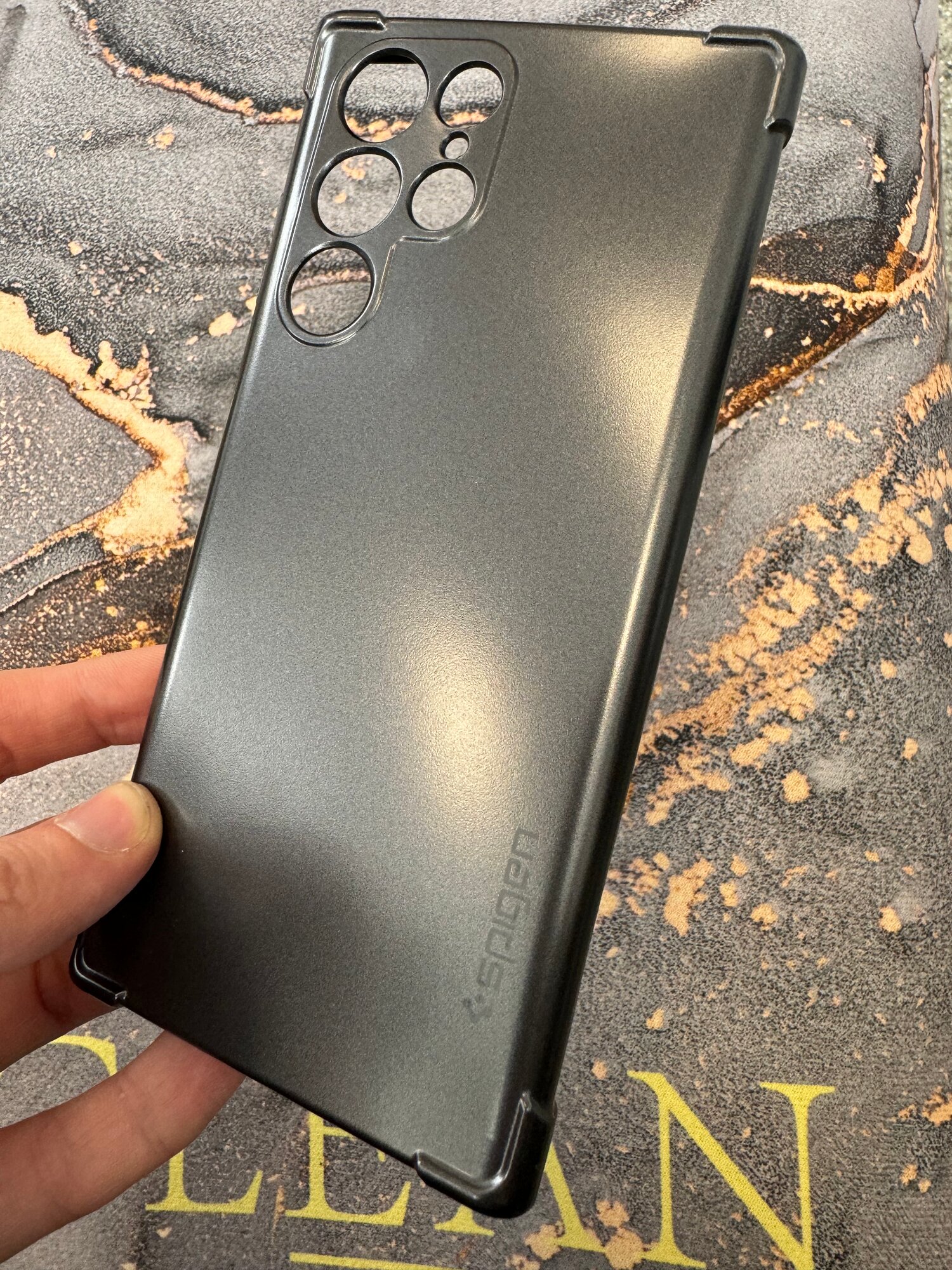 Чехол панель накладка бампер MyPads SPIGEN для Samsung Galaxy S22 Ultra (SM-S908B) тонкая силиконовая крышка темно-серая MyPads