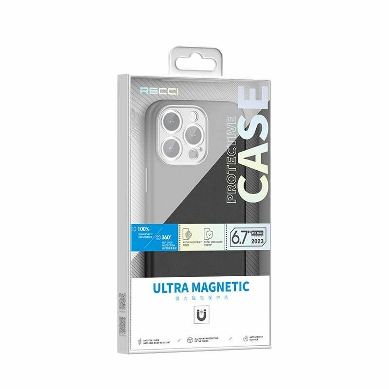 Чехол для смартфона Apple iPhone 15 Pro Max с защитой от камеры Recci Magsafe с функцией зарядки Чехол серии Explore