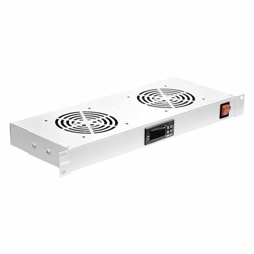 Модуль вентиляторный NTSS (NTSS-FAN2/19T) 2 вент. с термостатом с контроллером серый (упак:1шт)