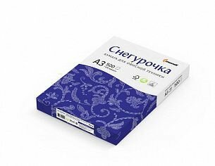 Бумага офисная А3, 80 г/м2, 500 л, марка С, снегурочка, Россия, 146% (CIE)