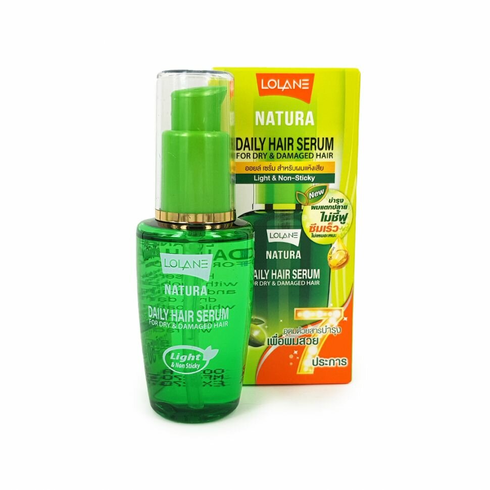 Natura DAILY HAIR SERUM, For Dry & Damaged Hair, Lolane (Сыворотка для сухих И поврежденных волос, Лолейн), 50 мл.