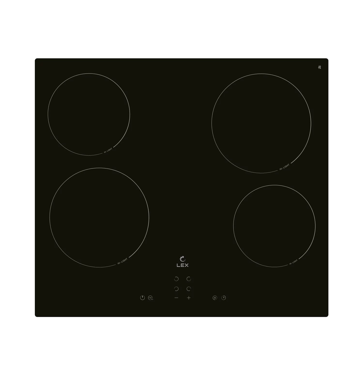 Варочная панель LEX EVH 640A BL, стеклокерамика, электронное управление, 6 конфорок, 60 см