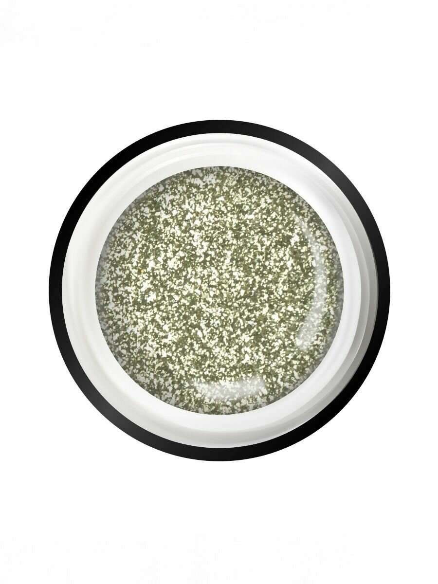 Nail Club Гель-краска с блёстками и глиттером GML-06 Platinum, 5 мл.