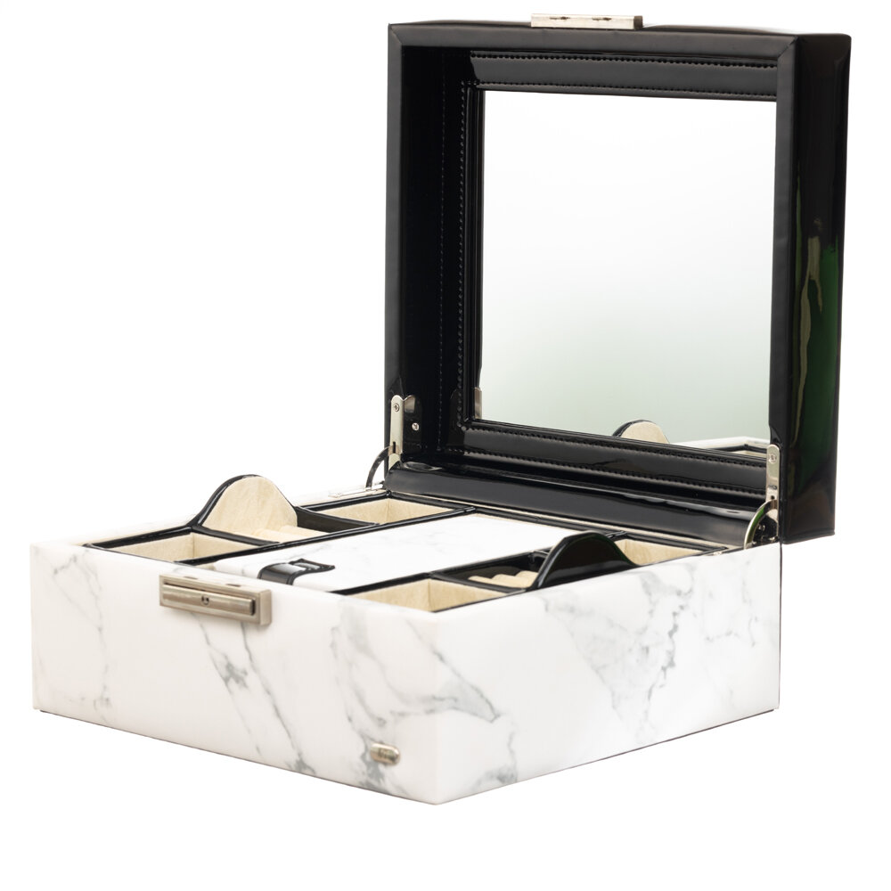 Шкатулка для украшений Jardin D'Ete, цвет белый мрамор, 24,3 х 21,6 х 11,3 см