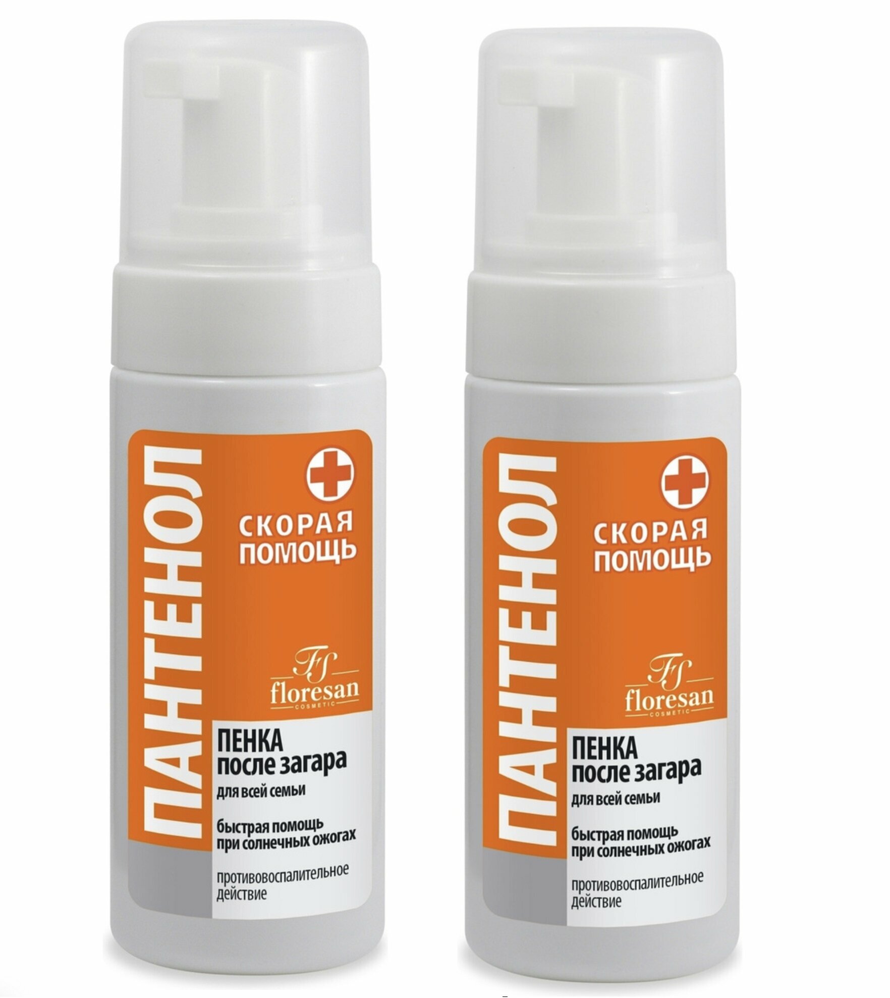 Пенка после загара Floresan, Пантенол Скорая помощь, для всей семьи, 150 мл, 2 шт.
