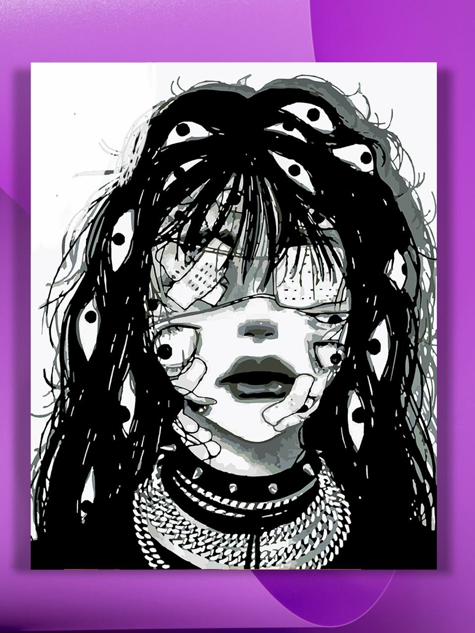 Картина по номерам на холсте Девушка с глазами, 40 х 50 см