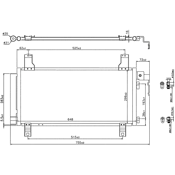 STELLOX 1045119SX (1045119_SX / GJ6A61480 / GJ6A61480A) радиатор кондиционера Mazda (Мазда) 6 1.8-2.3 02
