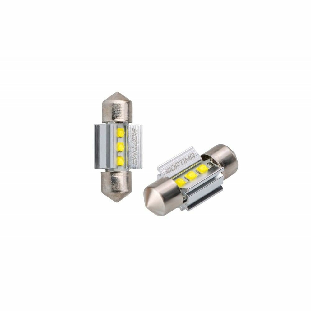 Светодиодные лампы Festoon 31mm Optima MINI-CREE, CAN, white, 2,15W, 12V, T10*31mm (SV 7-8), комплект - 2 лампы
