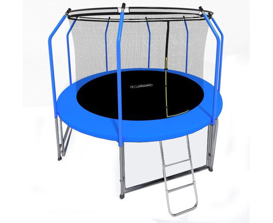 Батут I-JUMP ELEGANT LIGHT 8FT BLUE с защитной сеткой и лестницей для дачи