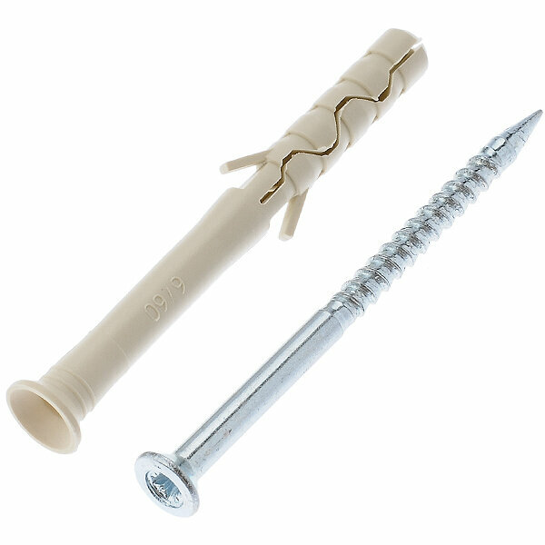 Дюбель 75661 LYT 6/60 UK KP нейлоновый потай с металлическим гвоздем (Sormat) (200 шт. в комплекте)
