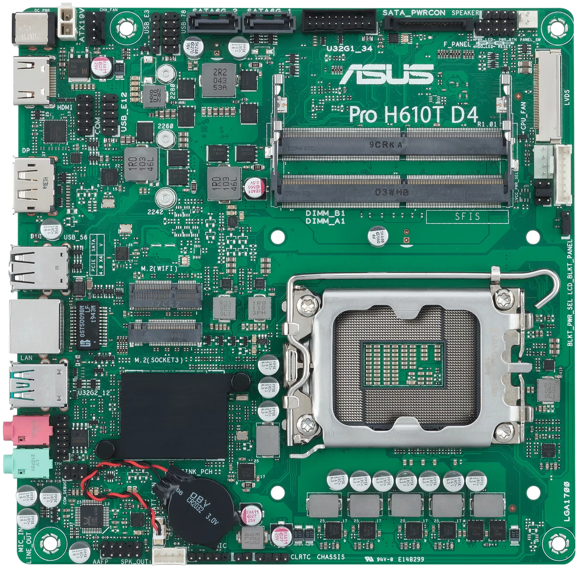 Материнская плата ASUS PRO H610T D4-CSM, LGA1700, B610, 2*DDR4, DP, HDMI, SATA 6.0, M.2, USB 3.2*2, U
