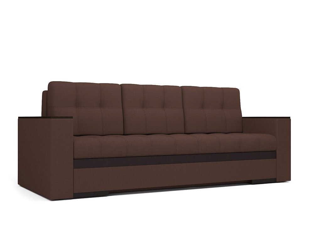Прямой диван Атлантa 2 Коричневый Рогожка, еврокнижка, 228х97х95 см, с ящиком для белья