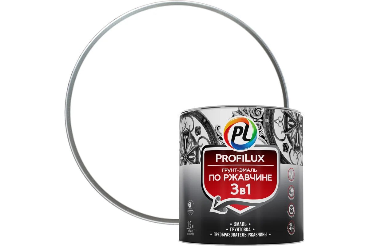 Profilux / Профилюкс Грунт эмаль по ржавчине 3 в 1 Белая 1,9 кг