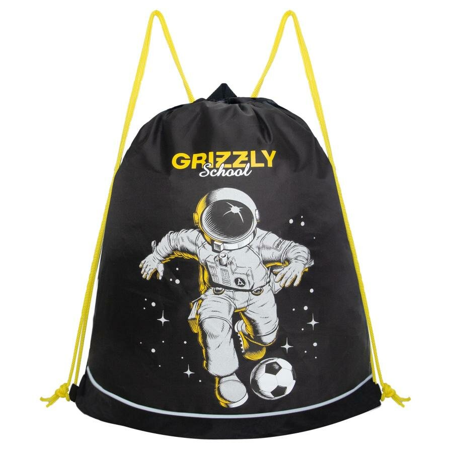 Мешок для обуви GRIZZLY с одним отделением, с боковым карманом, укрепленным дном, для школы, для мальчика OM-41-3/2