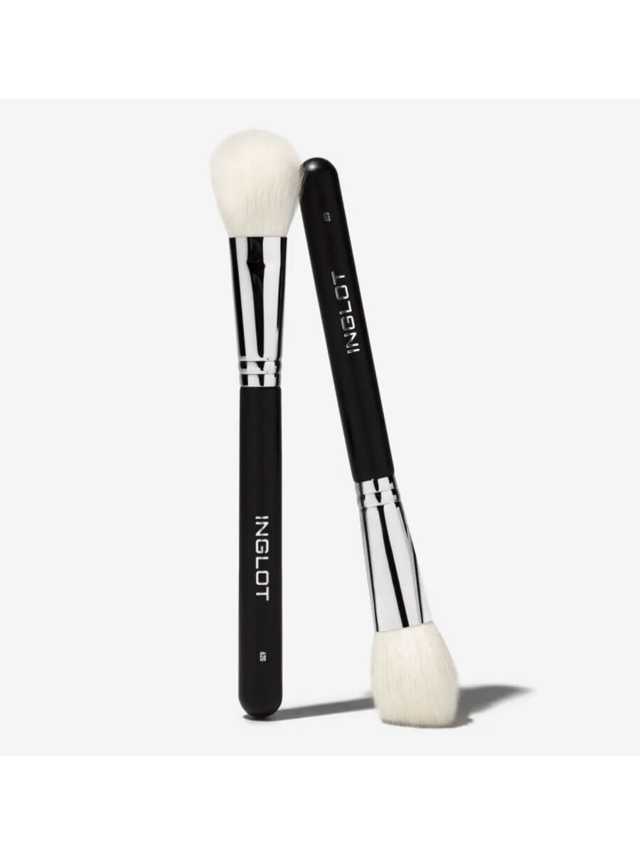 Кисть полуплоская для сухой коррекции и пудр INGLOT натуральный ворс Makeup Brush 62G — фото 1