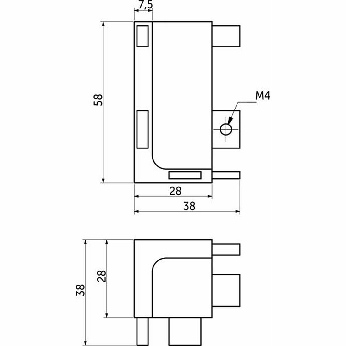 Уголок пластиковый внутренний L-образный к профилю Gola, белый