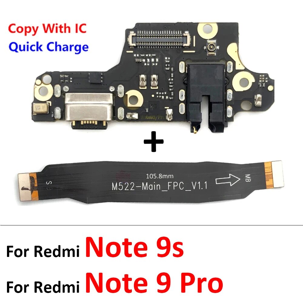 Материнская плата Redmi Note 9 Pro 9s, порт зарядки