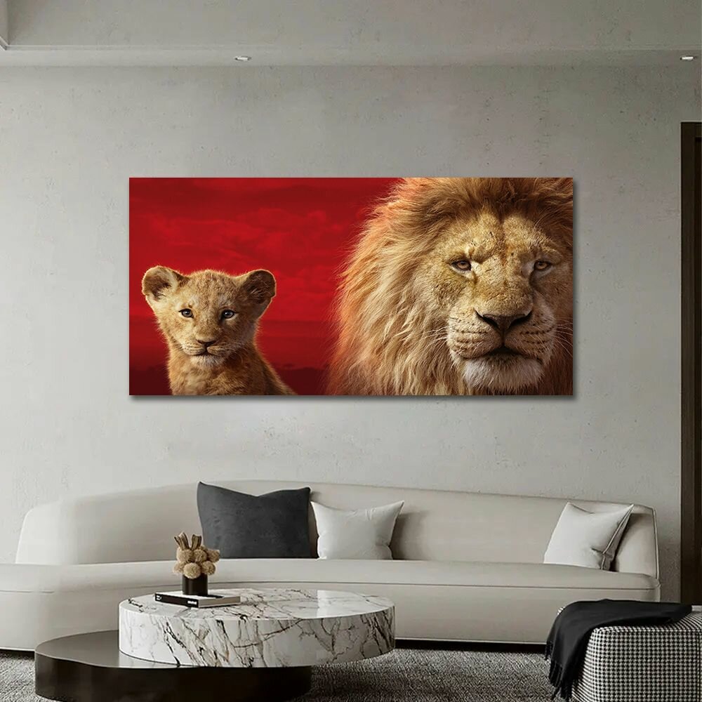 Картина "Лев" ВсеКартины. Тут, холст, дерево, подрамник 40 см x 80 см