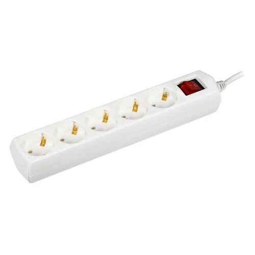 Сетевой удлинитель IEK У05В, 5м, белый [wyp10-10-05-05-zk-g]
