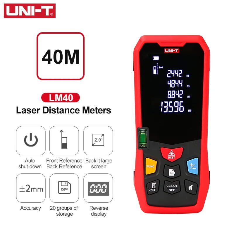 UNI-T LM40 Лазерный дальномер 40м, красный