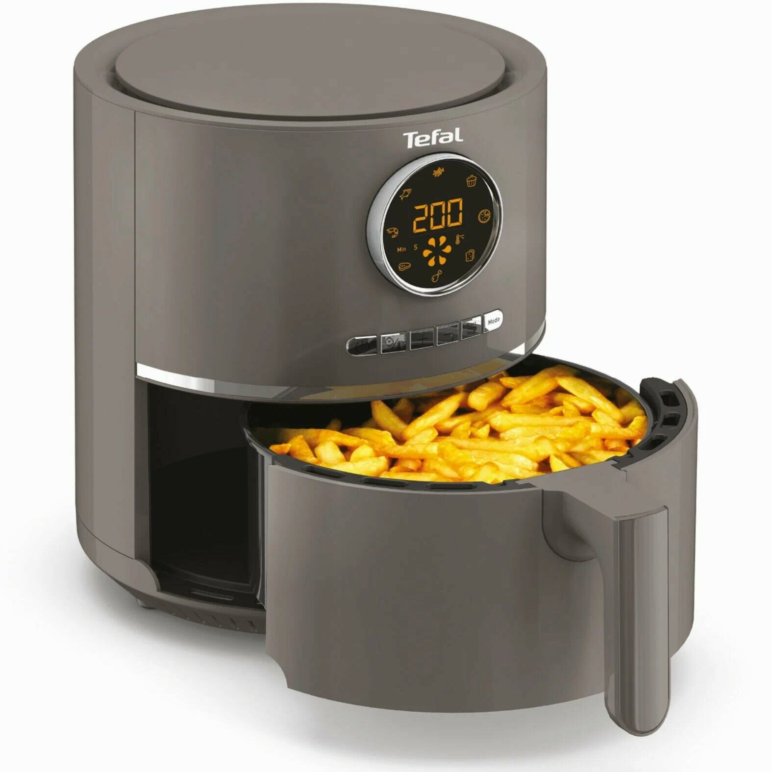 Аэрогриль Tefal Air Fry Ultra EY111B15, 4.2 л, с дисплеем, 8 программами, таймером, угольно-серый