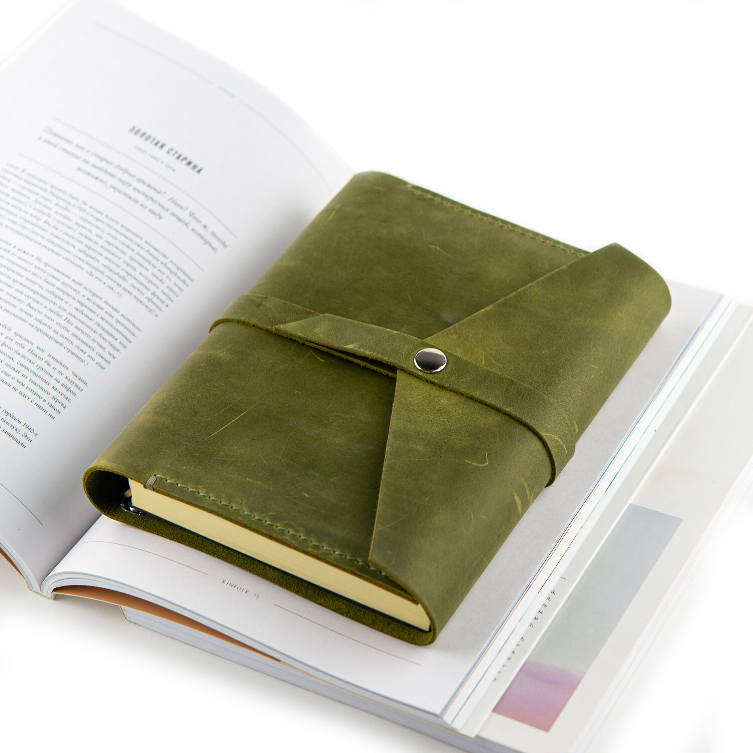 Кожаный блокнот на кольцах А5 Ptaho, 140 листов, натуральная кожа