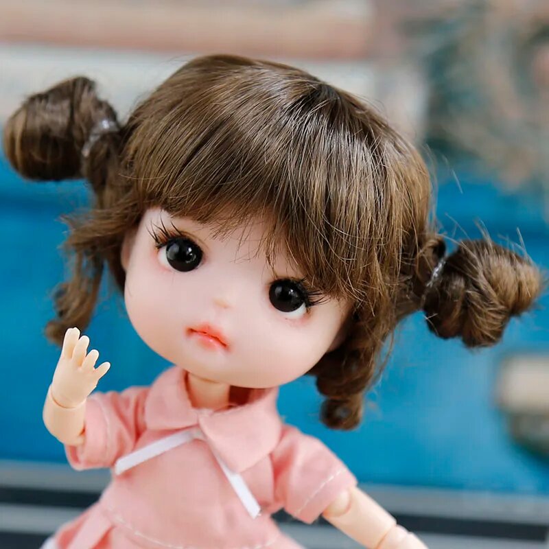 Новый парик 1/8 BJD, розовый, коричневый, SD DD, парики для куклы, прекрасная мягкая коса, челка, кудри, волосы, кукла, специальный парик, аксессуары для кукол