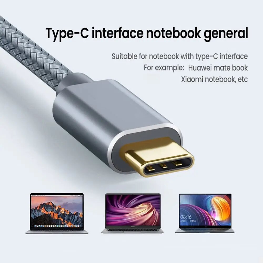 Кабель USB Type-C - USB B серый 3m — фото 1