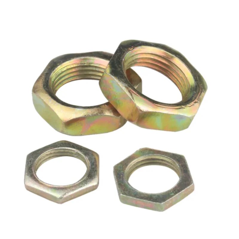 Оцинкованные шестигранные гайки M7 M8 M9 M10 M12 M14 M16 M7x0.75x2mm--10pcs, Colored zinc