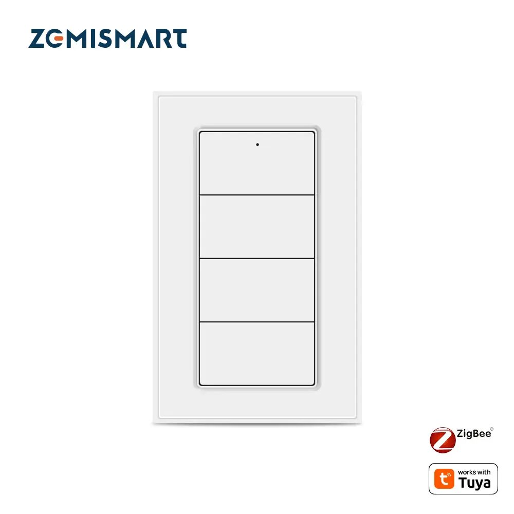 Zemismart Zigbee беспроводной переключатель сцен 4 клавиши