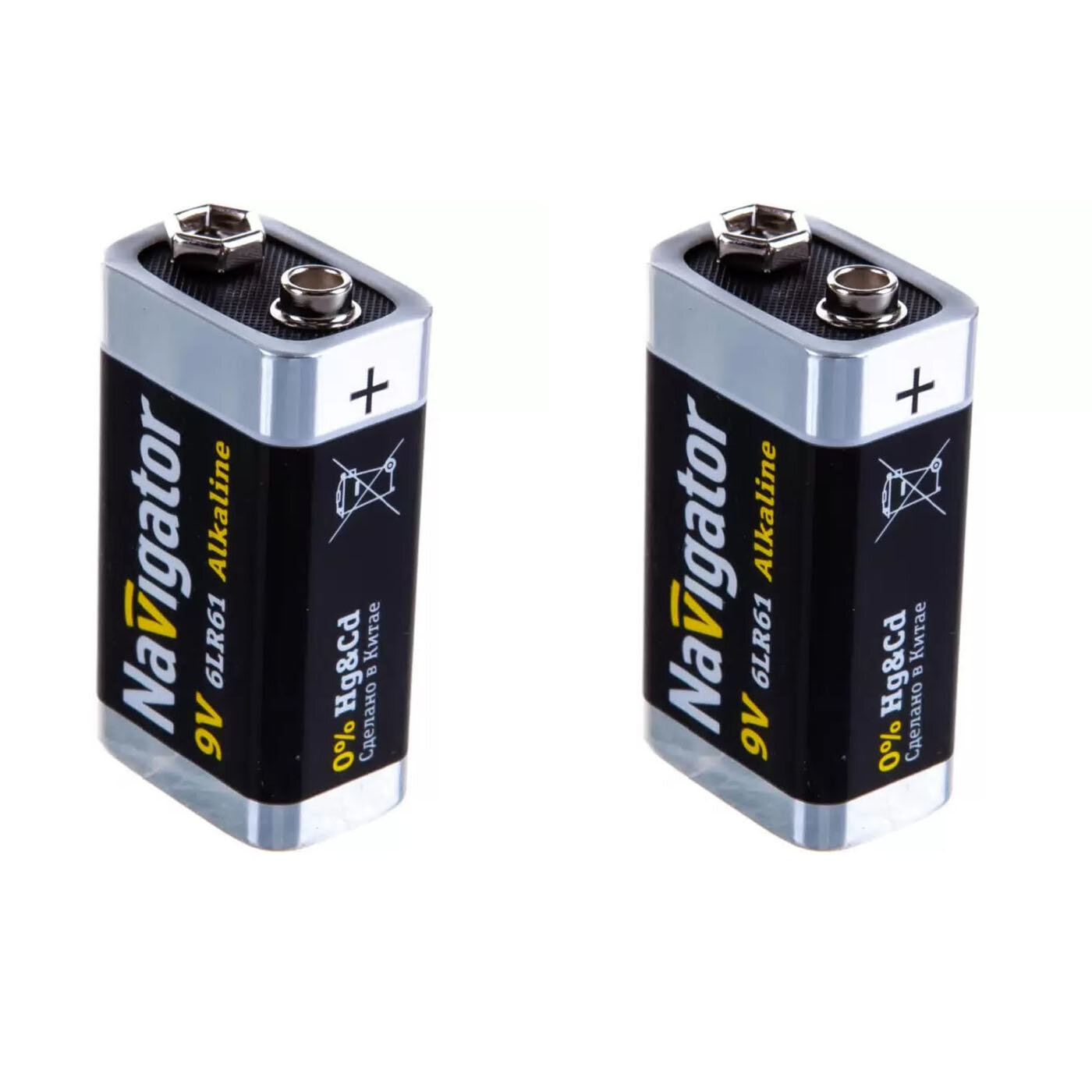 Батарейка Navigator крона 6LR61/6F22 9 В (2 шт.)