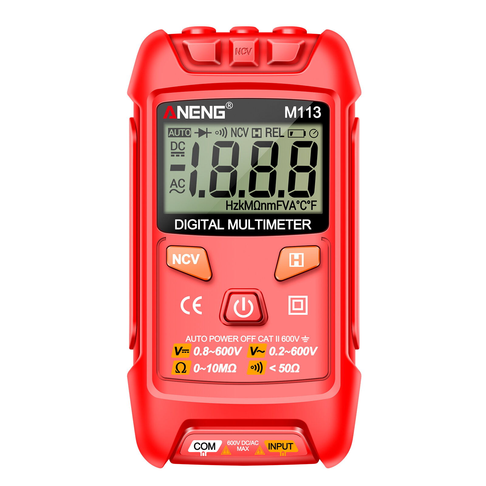 ANENG M113 Цифровой MINI MILITEMETER TESTER Интеллект Intelligent AC/DC напряжение Meter 1999 Counts Counts TCD -тестер сопротивления напряжения с помощью NCV Данные удерживают автоэтатор для обнаружения линии/выключения.