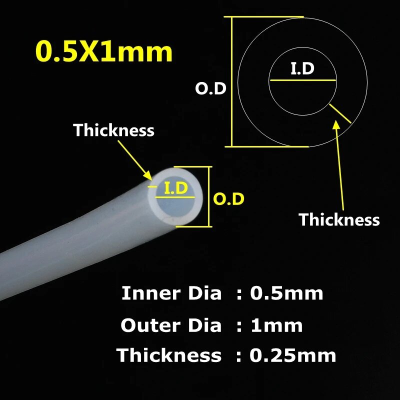 Прозрачный силиконовый шланг 0.5X1mm, 1 Meter
