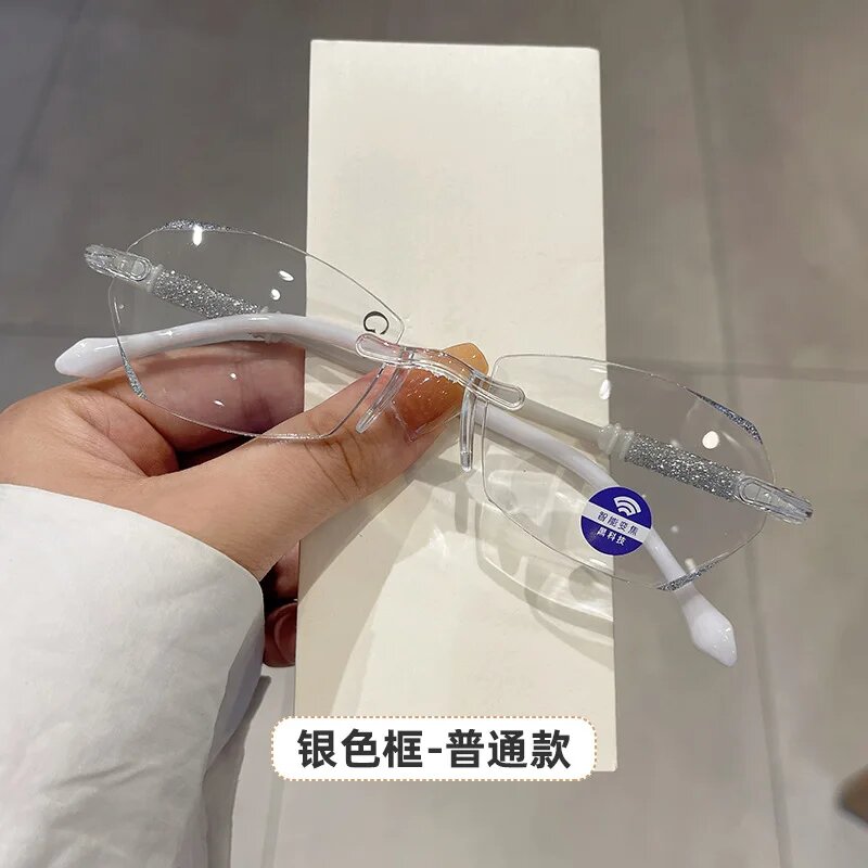 Женские безрамочные очки для чтения RPXBGUCKARHG A-4, +100