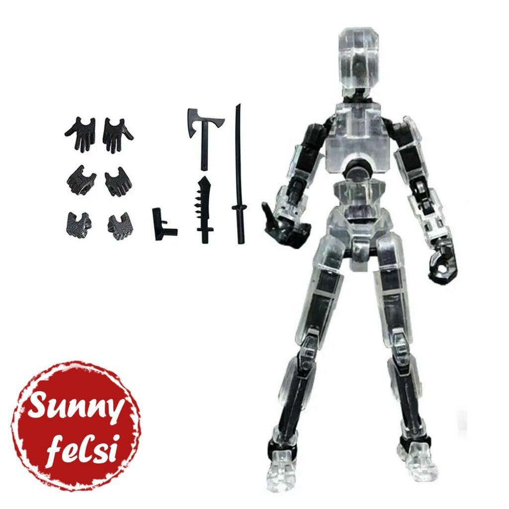 Sunny felsi, Мульти-сочлененный, подвижный, 3D-печать, шарнирный робот Lucky 13, прозрачный