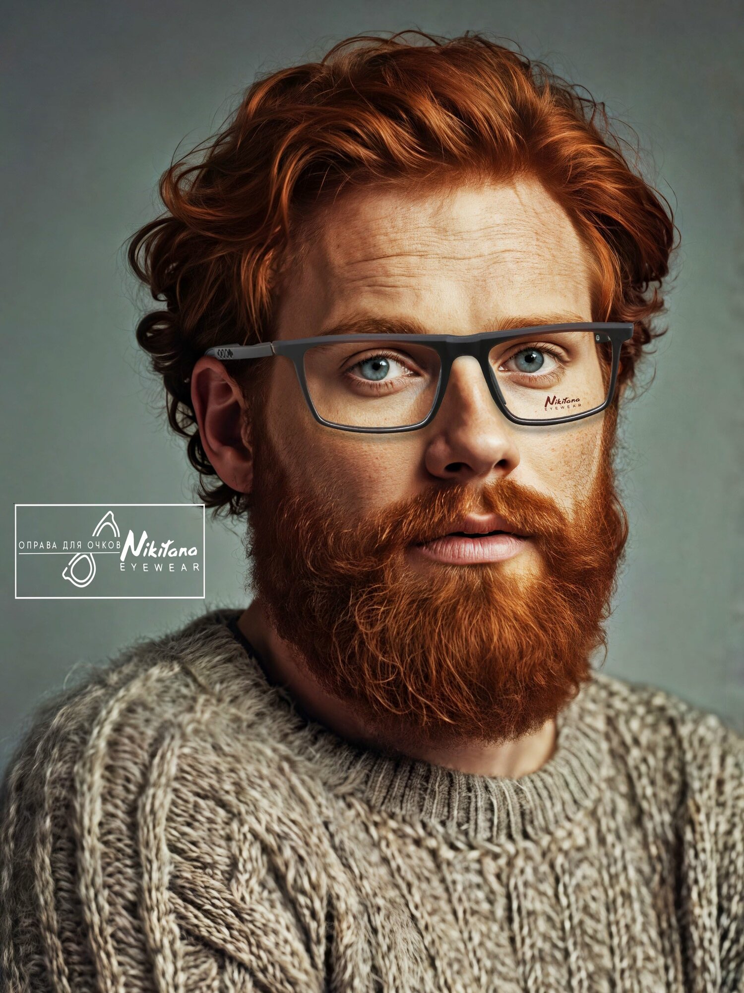 Оправа для очков Nikitana "2907", спортивная, прямоугольная, темно-коричневая