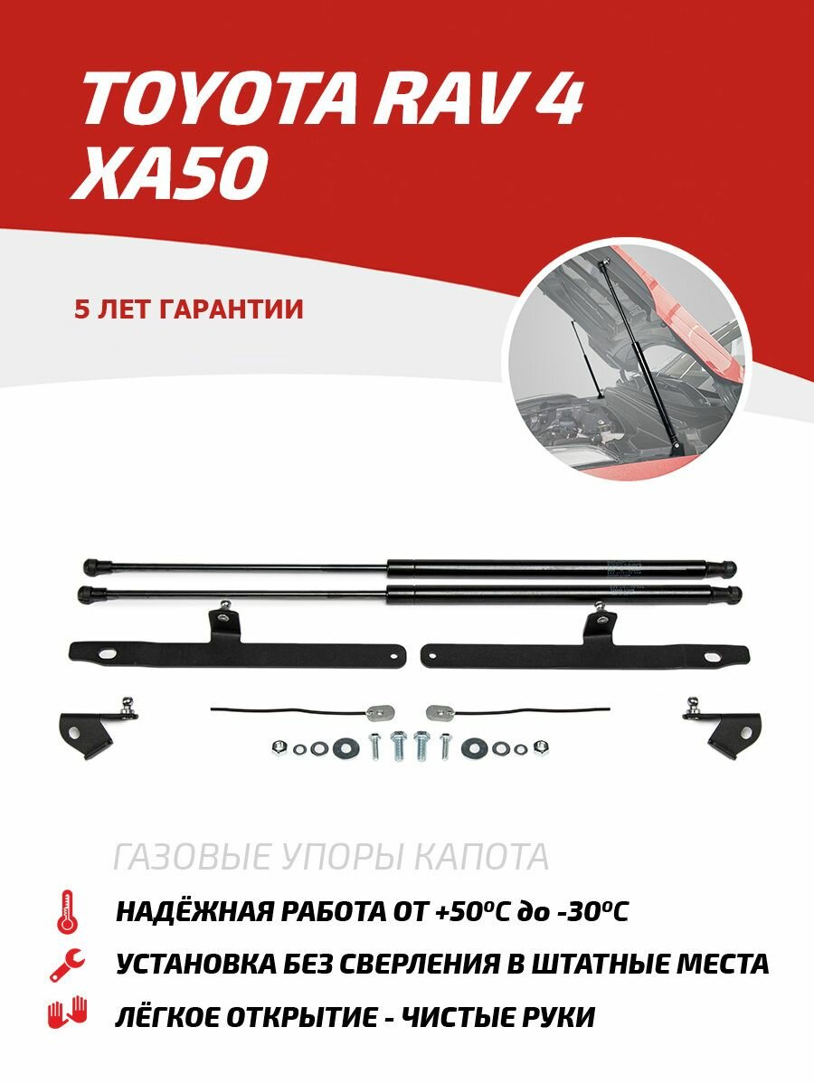 Упоры капота для Toyota RAV 4 XA50 2019-н. в, 2 шт, UTORAV031