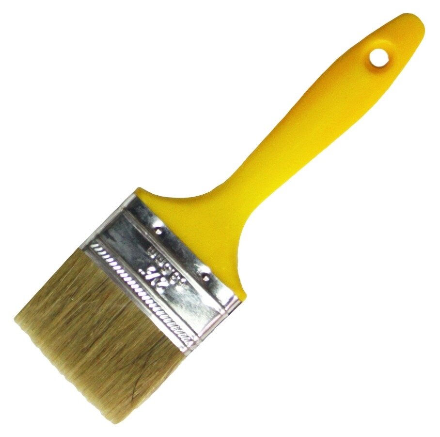 Кисть малярная MIXTON / Микстон Стандарт плоская, с натуральной светлой щетиной, 63мм / малярные и отделочные инструменты