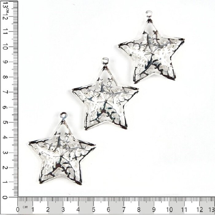 Фурнитура "Звезда объёмная" 4см*5,5см, 3 шт. в упаковке