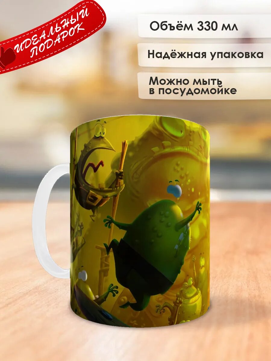 Кружка "Rayman Legends" Обнял, керамика, белая, с принтом, 330мл — фото 1