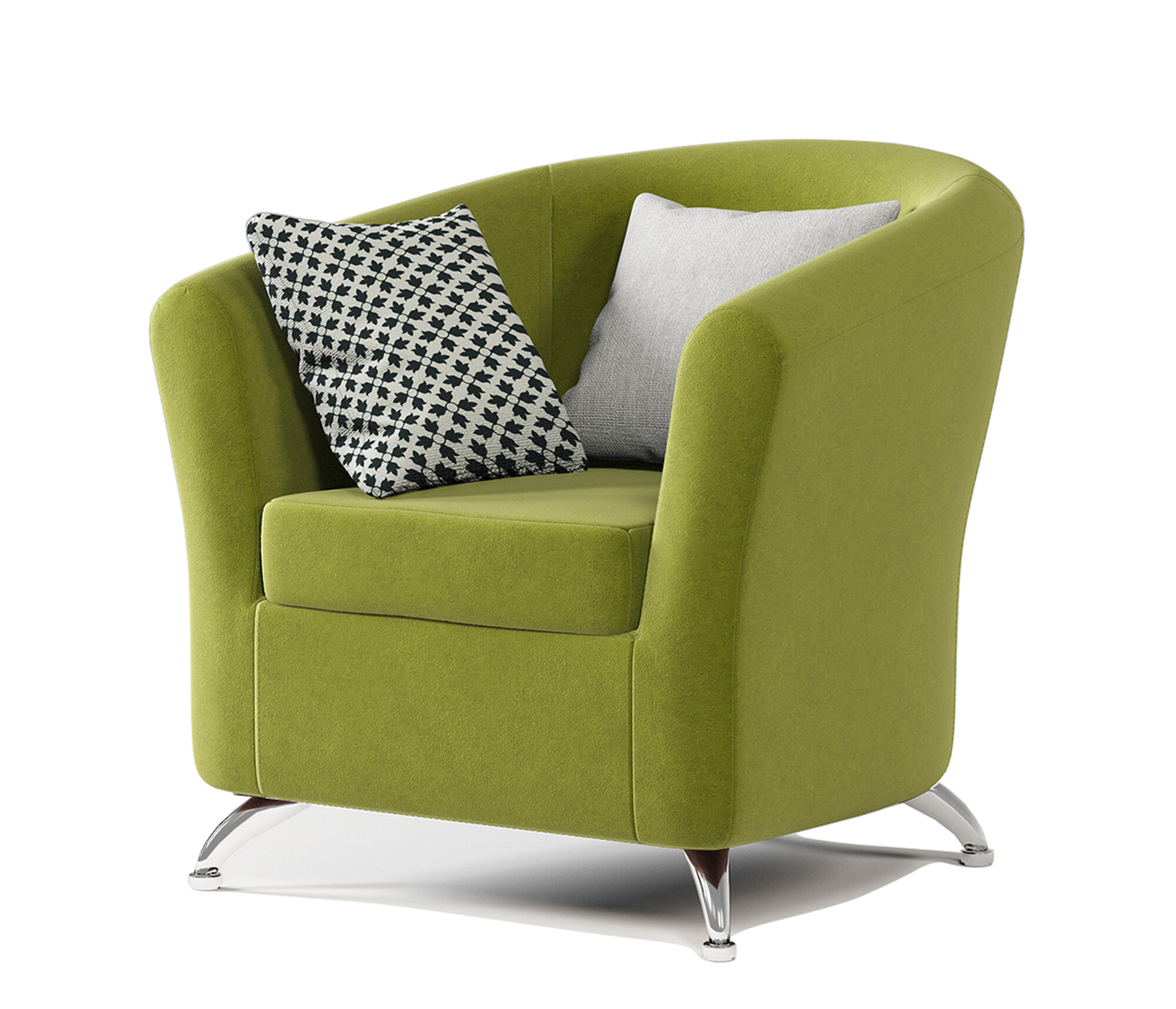 Кресло Шарм-Дизайн Евро, мягкое для дома и отдыха, с подлокотниками, велюр Дрим эппл, 82,5х82х76 см