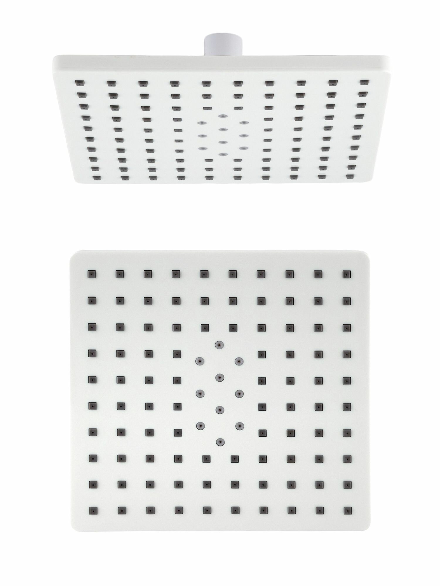 Верхний душ для тропического душа, лейка квадратная 21 см с резиновыми форсунками, белая глянцевая