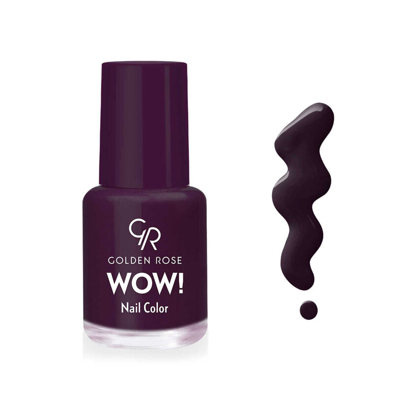 Лак для ногтей "WOW! Nail Color" Golden Rose, глянцевый, темно-фиолетовый, без парабенов