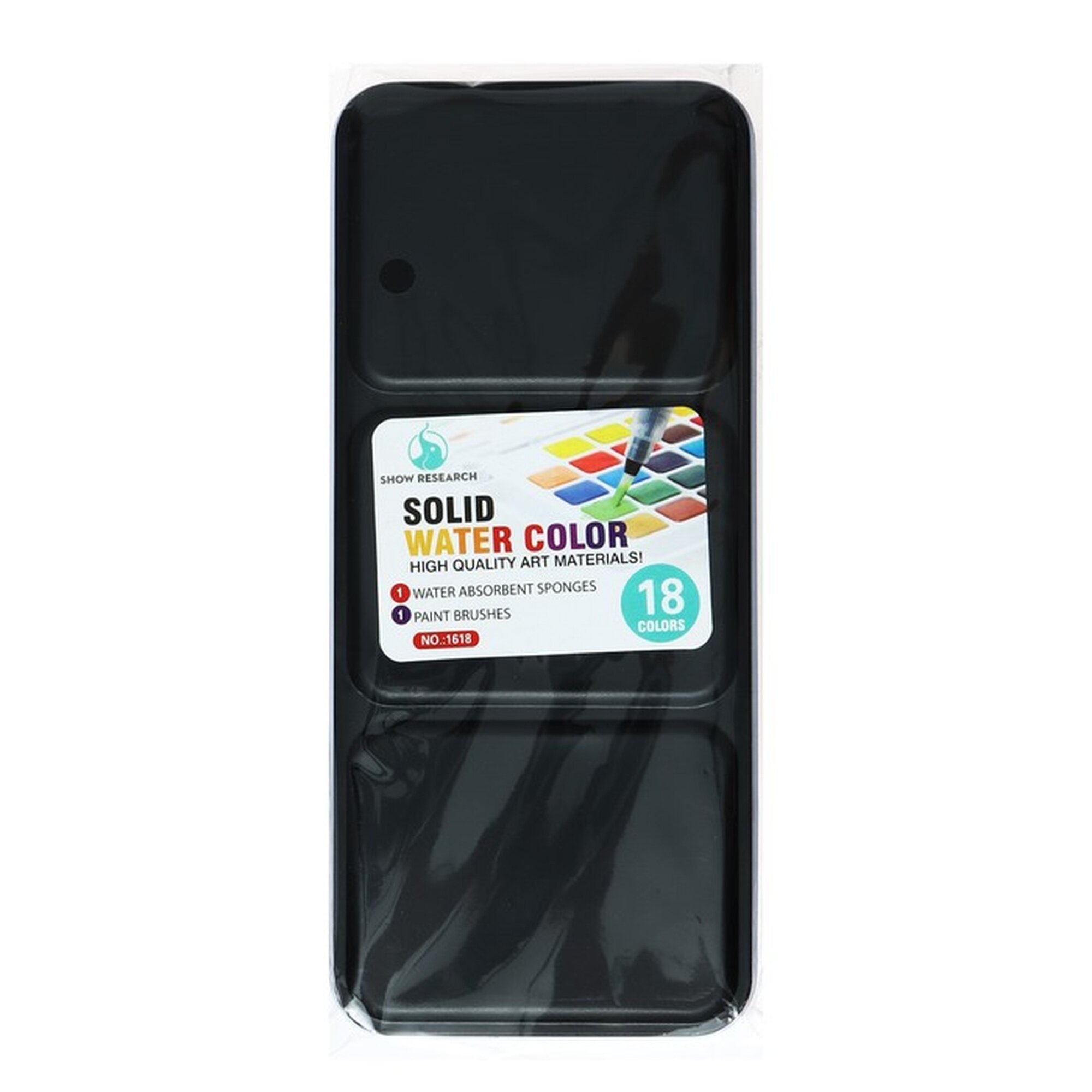 Набор акварельных красок Сима-ленд, 18 цветов, с кистью, в кюветах