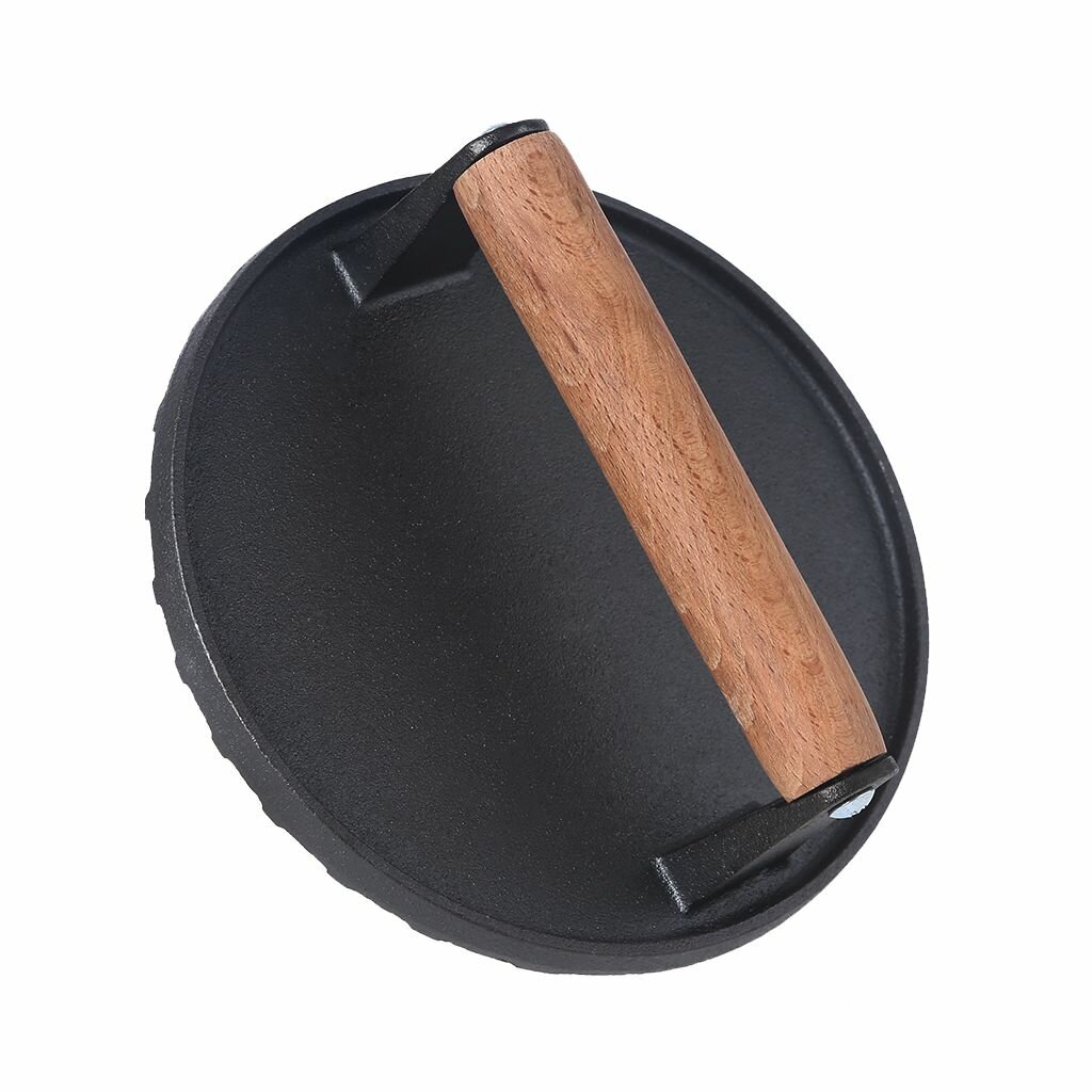 Чугунный пресс для стейков с деревянной ручкой