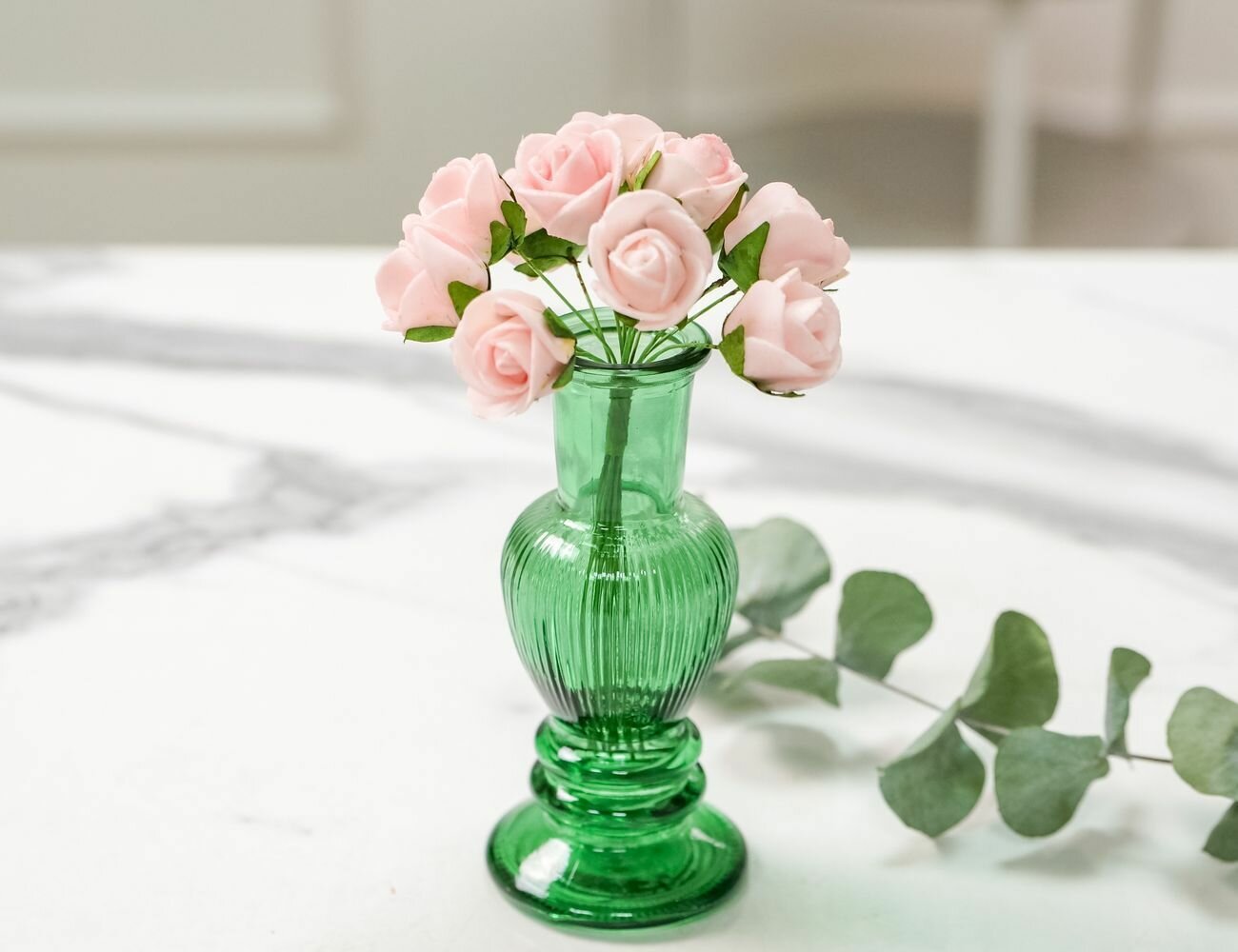 Искусственные розы для декора Флористический шарм, нежно-розовые, 2х10 см, 12 шт, 4 SEASONS 31104