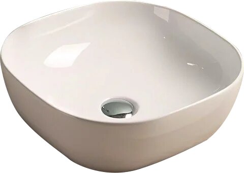 Накладная раковина Art&Max AM-78106 43 накладная, без отверстия под смеситель, фаянсовая, квадратная, раковина для ванной, белая