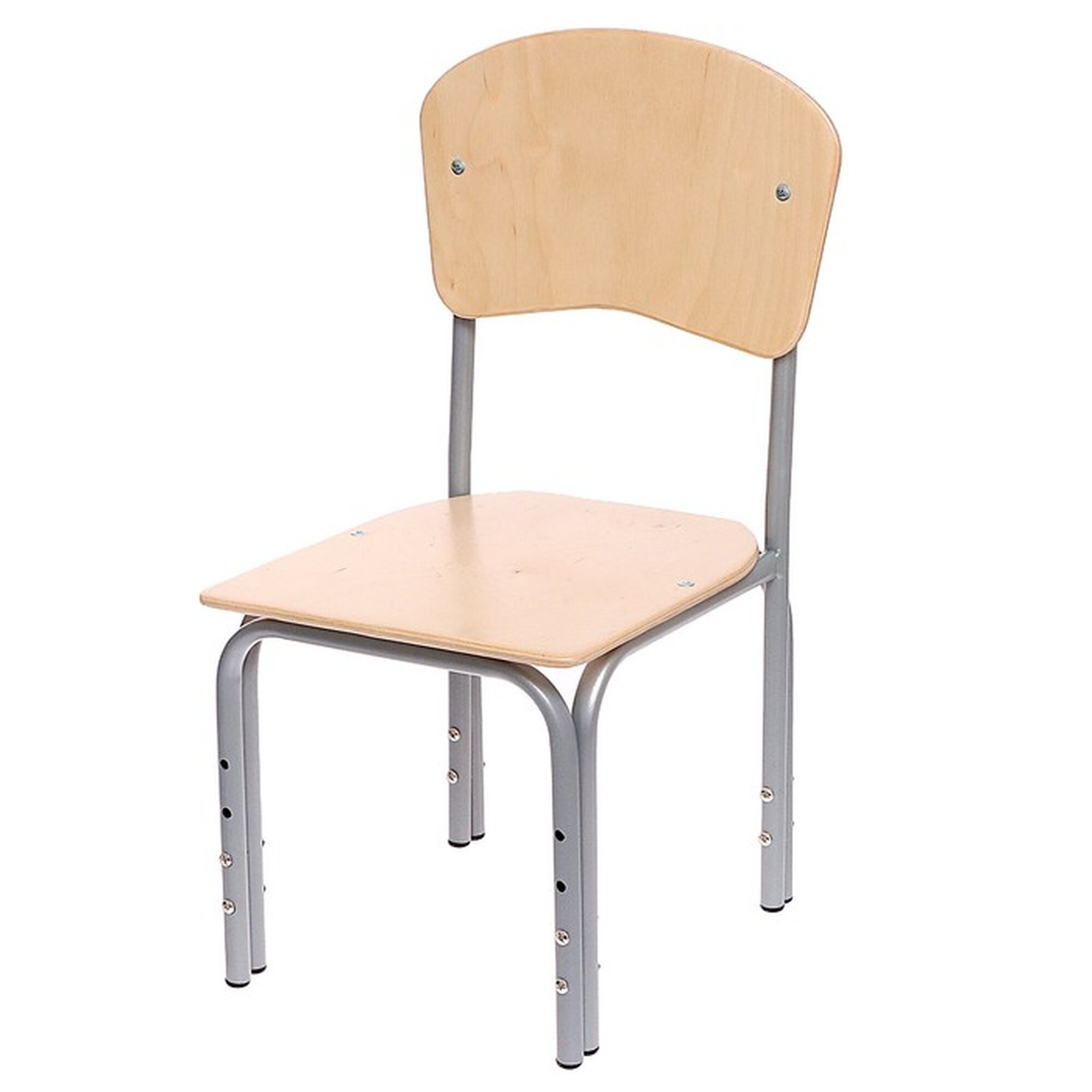 Стул Zabiaka "Кузя", регулируемый, фанера, металл, МДФ, дерево, бежевый/серый