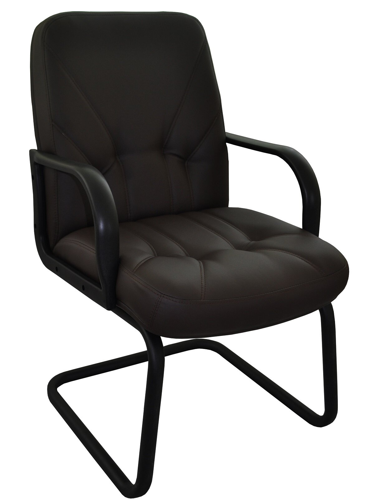 Кресло без колесиков Factor Бибионе 2ПС, натуральная кожа чёрная